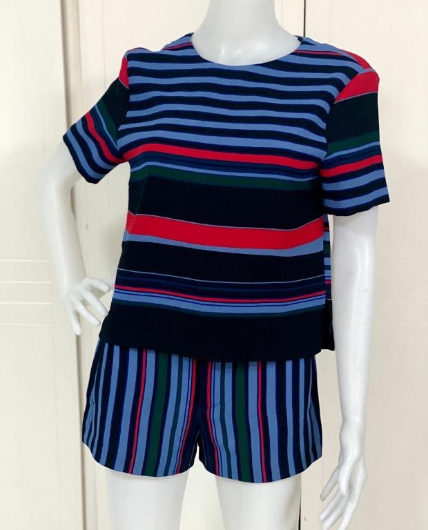 Zara new striped shorts, Women's Fashion, Bottoms, Shorts on Carousell