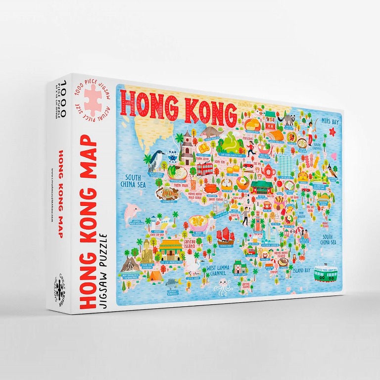 香港地圖拼圖 (1000塊) | Hong Kong Map Jigsaw Puzzle 1000 pieces | 移民禮物, 興趣及遊戲 ...
