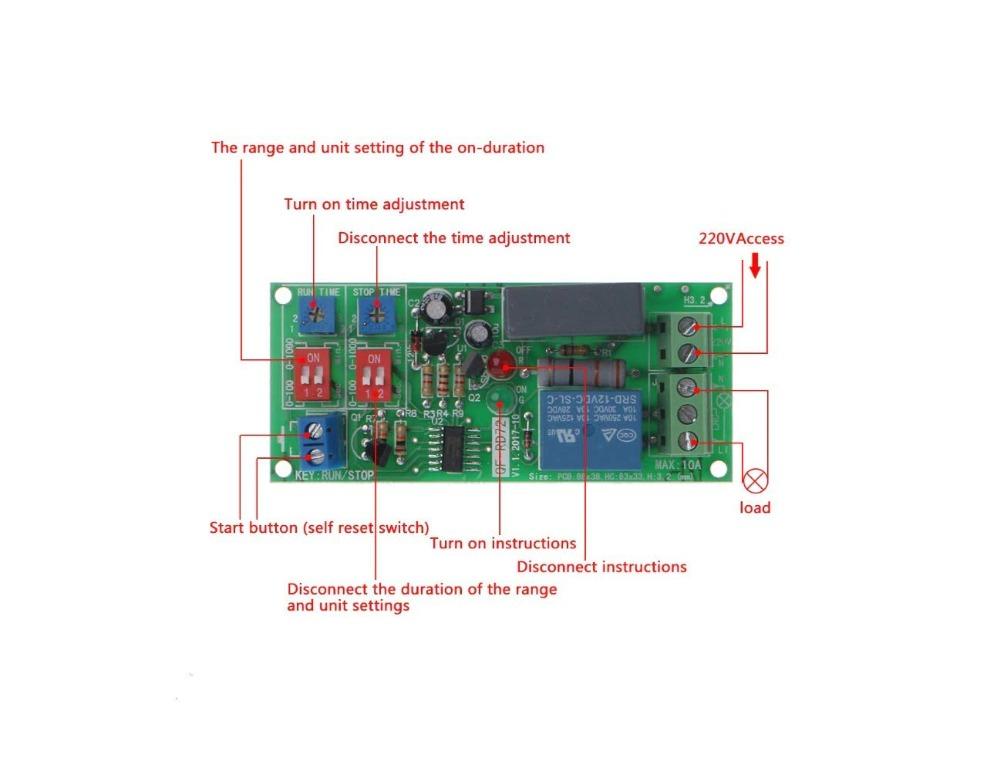 13776) CentIoT - QF-RD72 Dual on and off Time Delay Adjustable relay ...