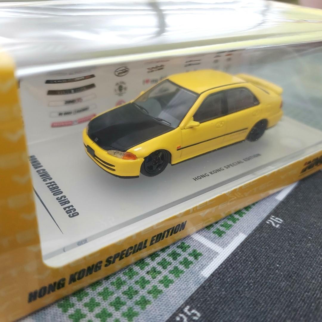 1/64 Honda Civic EG9 Ferio SiR yellow with black hood Hong Kong special ...