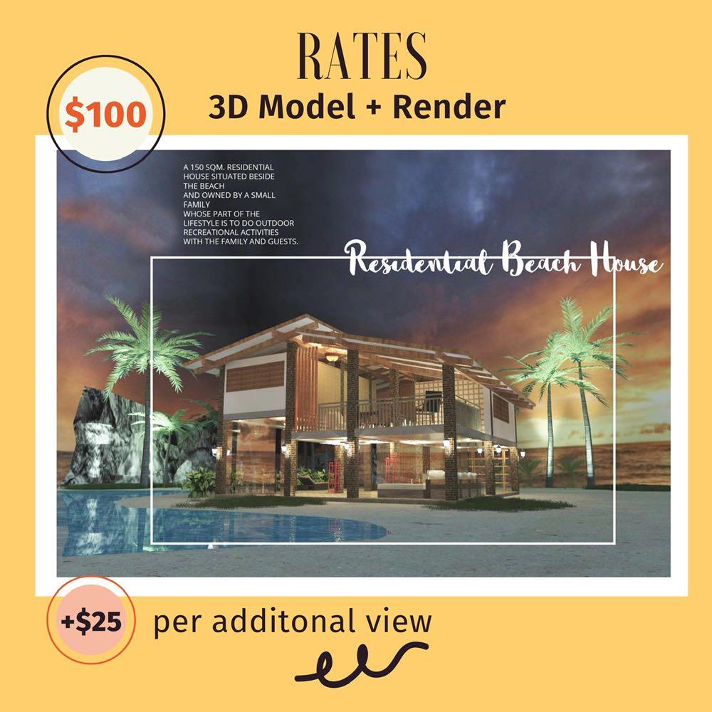 3D Model + Render | Sketchup | Vray | Photoshop | Architectural ...