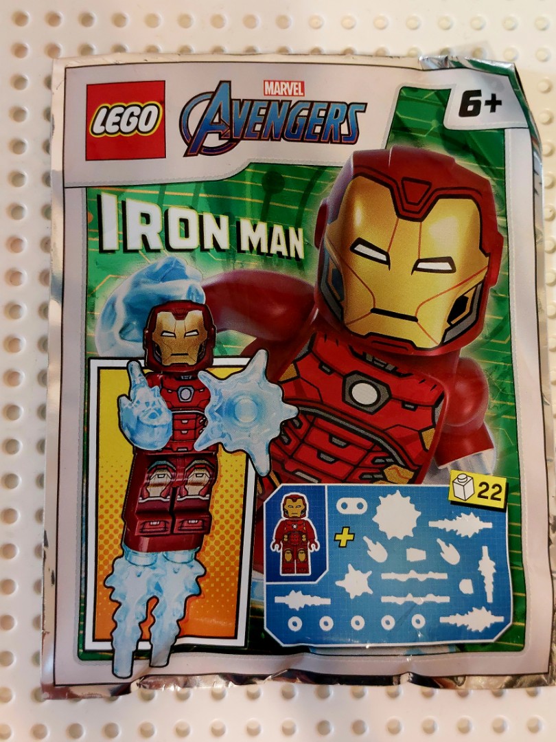 全新 lego 242210 foil pack 雜誌版 marvel average minifigures : iron man ...