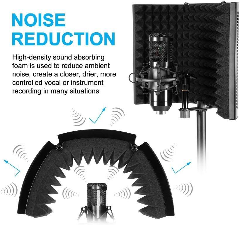 AGPTEK Microphone Studio Recording Kit with Microphone Isolation Shield ...