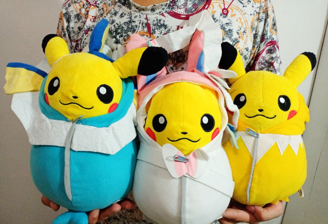 Authentic Pikachu nebukuro set pokemon plush, Hobbies & Toys, Toys ...