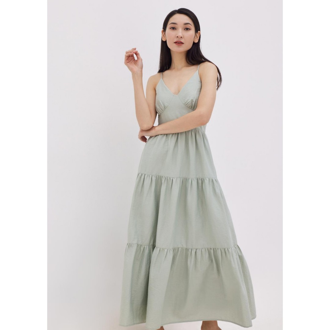 BNWT Love Bonito Lainey Ruched Panel Camisole Maxi Dress Sage LB ...