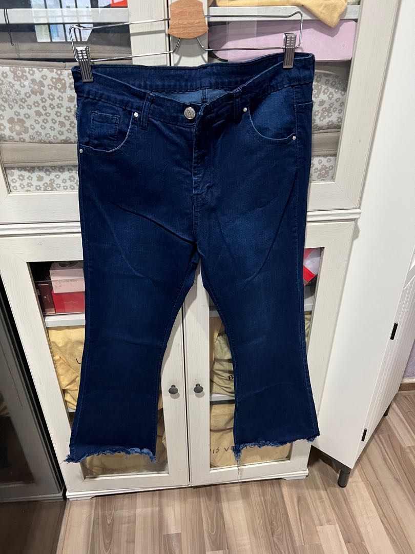 Bootcut Jeans with Frills, Women's Fashion, Bottoms, Jeans & Leggings ...