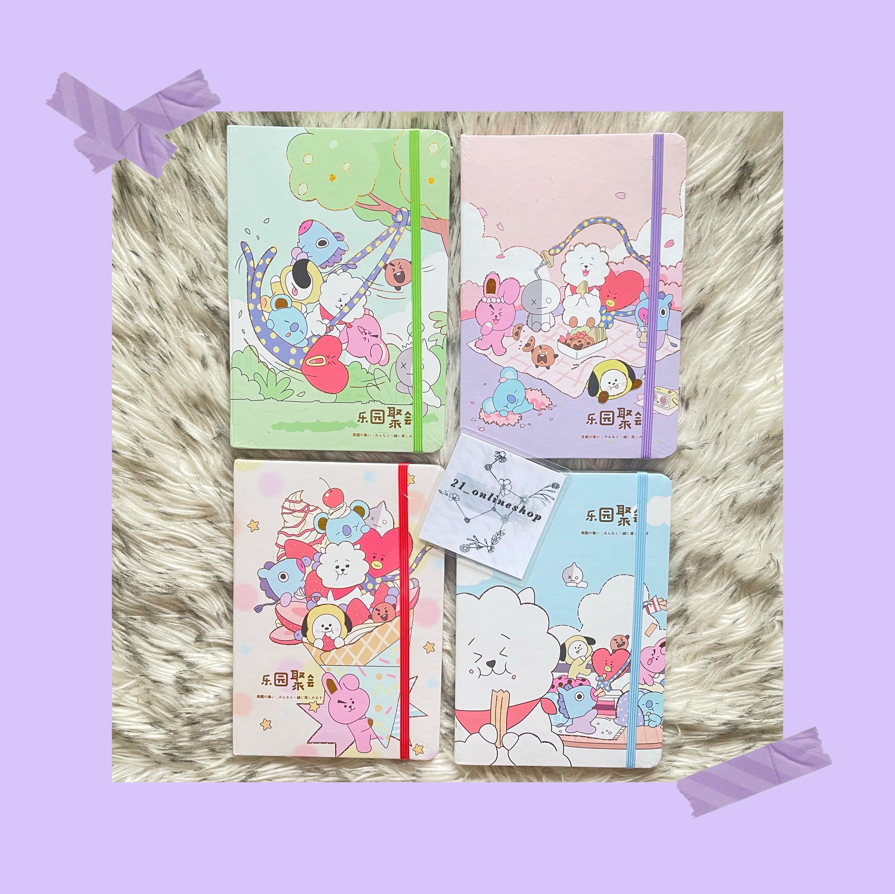 Bt21 Notebook with garter, Hobbies & Toys, Stationary & Craft ...