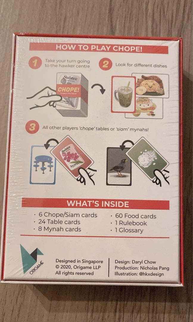 Chope! Respect The Tissue Card Game, Hobbies & Toys, Toys & Games on ...