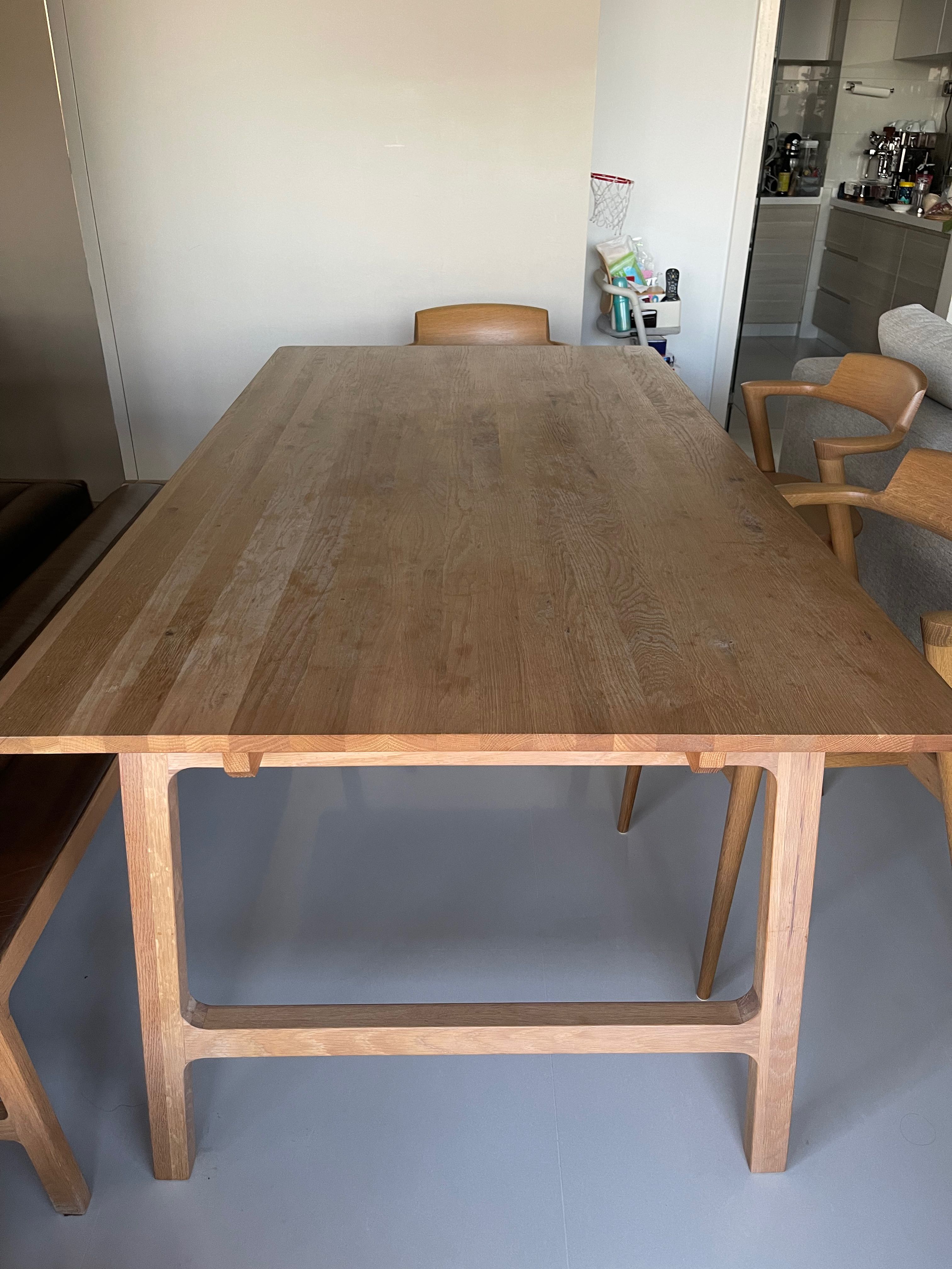 Commune extendable dining table and bench, Furniture & Home Living ...