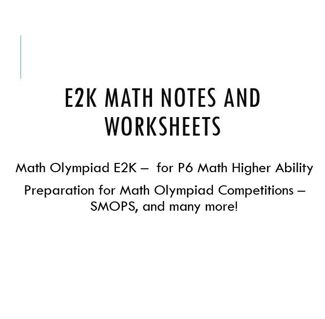 E2K Math Challenge Notes and Worksheets/ P6 Primary 6 / PSLE / Math ...