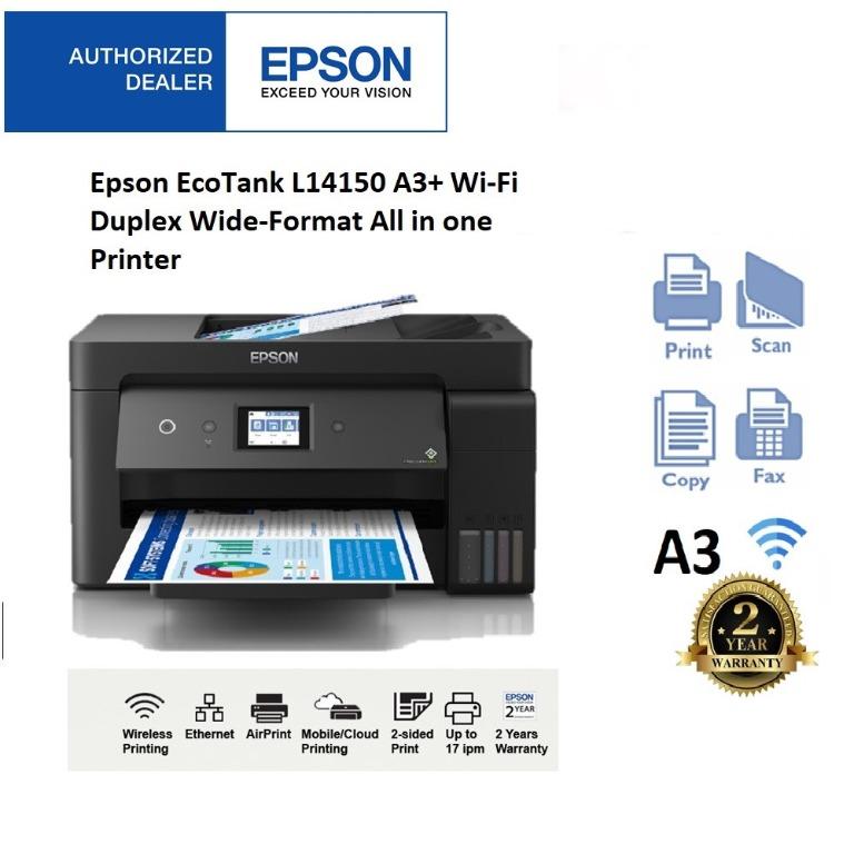 Epson EcoTank L14150 A3 All-in-One Ink Tank Printer, Computers & Tech ...