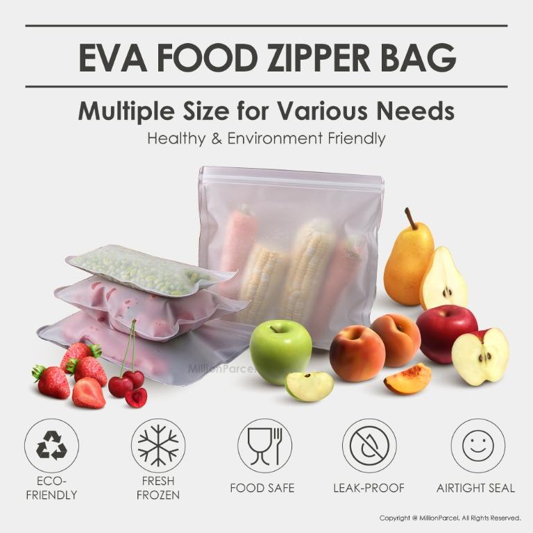 EVA Food Zipper Bag / fruit and vegetable sealed bag/ reusable food ...