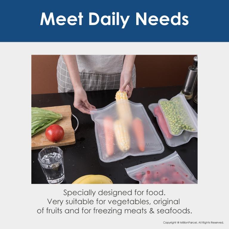 EVA Food Zipper Bag / fruit and vegetable sealed bag/ reusable food ...