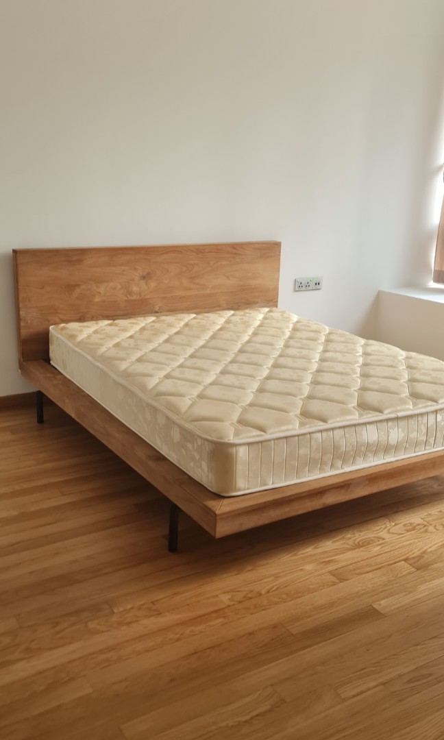 Full Solid Teak Wood Bed Frame (KING), Furniture & Home Living ...