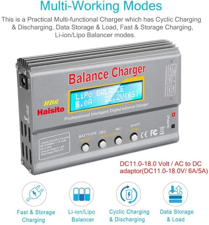 Haisito Lipo Charger HB6 RC Battery Balance Charger Lipo Battery ...
