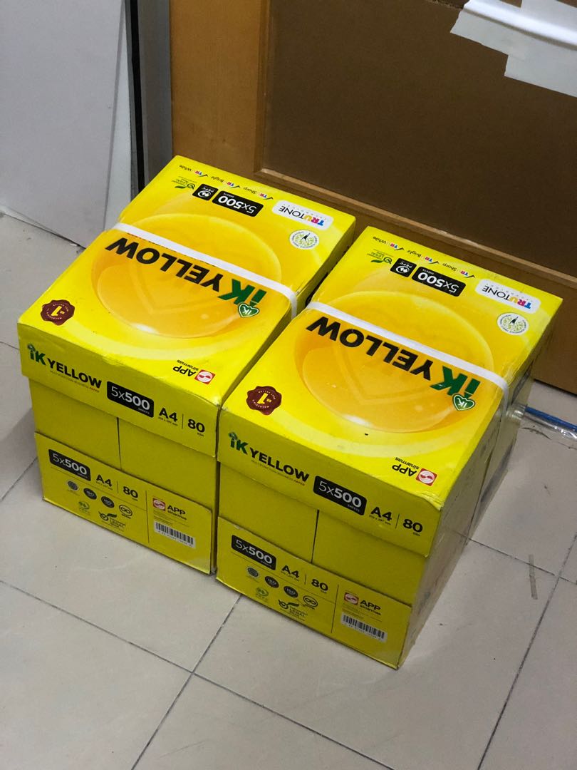 Ik Yellow A4 Paper 80gsm 1 Box 5 Reams Hobbies Toys Stationery Ik Yellow A4 Paper 80gsm 1 Box 5 Reams Hobbies Toys Stationery