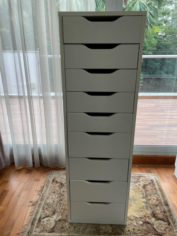 Ikea ALEX Drawer Unit with 9 Drawers, White, Furniture & Home Living ...