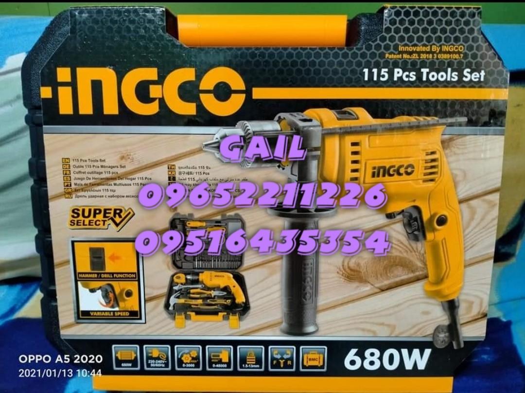 INGCO Impact Drill with Tool Set - 115 Pcs Tools Set, Commercial ...