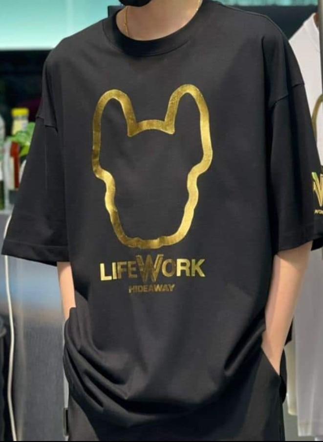 Lifework Gold Embossed Tee, Men's Fashion, Tops & Sets, Tshirts & Polo ...