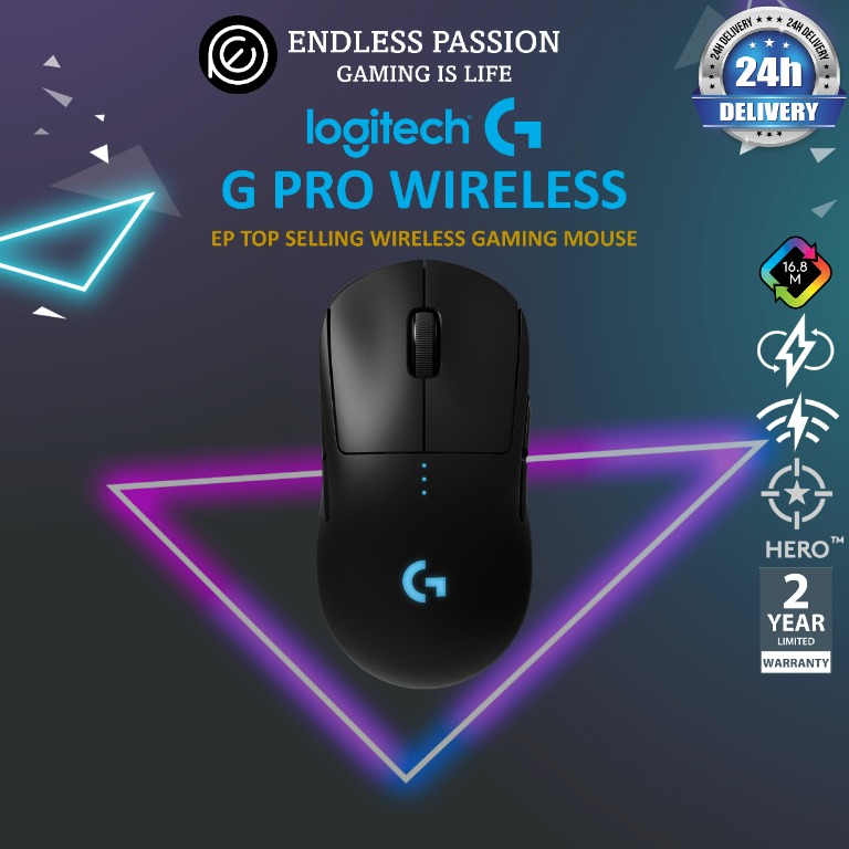 LOGITECH G PRO HERO WIRELESS LIGHTSPEED RGB MOUSE (2Y), Computers ...