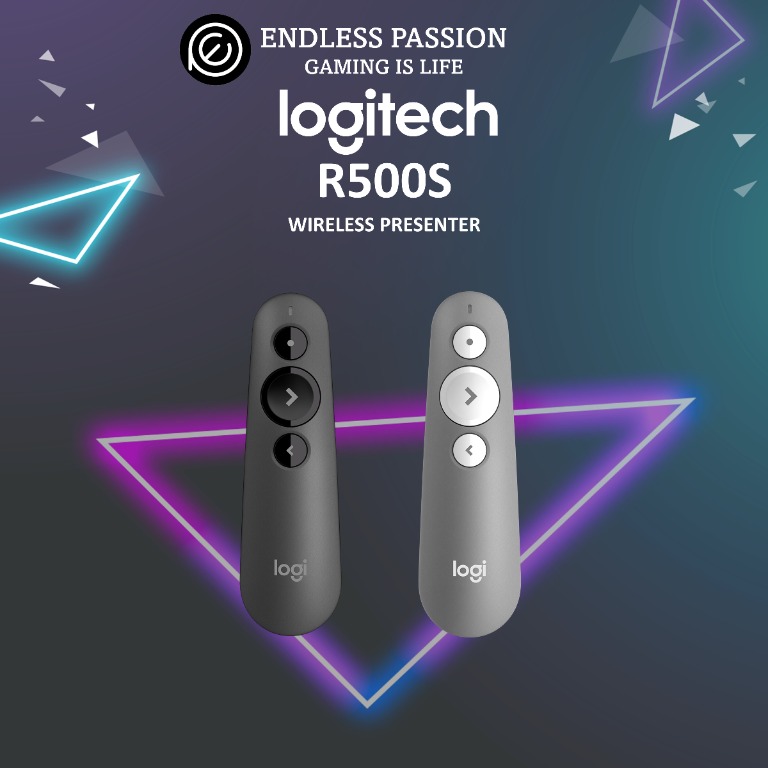 Logitech R500s Laser Presentation Remote Clicker with Dual Connectivity ...