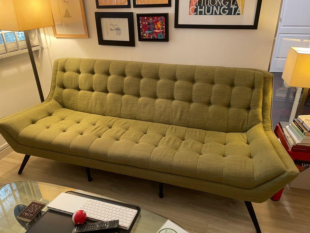 Mid-century modern John Erdos fabric couch, Furniture & Home Living ...