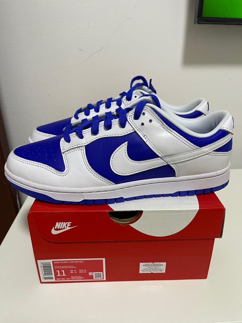 Nike Dunk Low Racer Blue, Men's Fashion, Footwear, Sneakers on Carousell