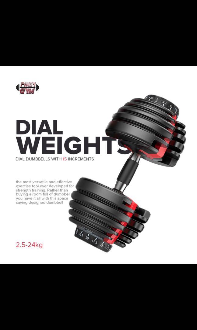 24 KG Adjustable Dumbbells (15 weight adjustments from 2.5kg to 24kg ...