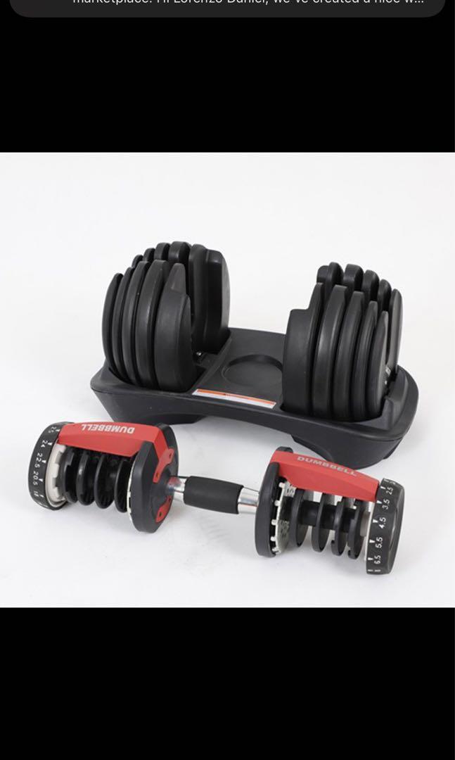 24 KG Adjustable Dumbbells (15 weight adjustments from 2.5kg to 24kg ...