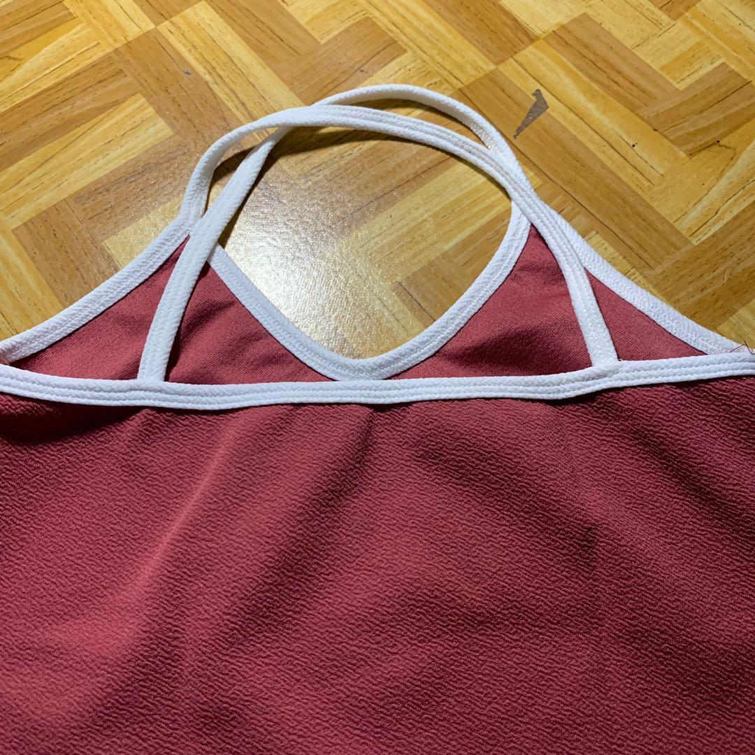 Red Criss Cross Top, Women's Fashion, Tops, Others Tops on Carousell
