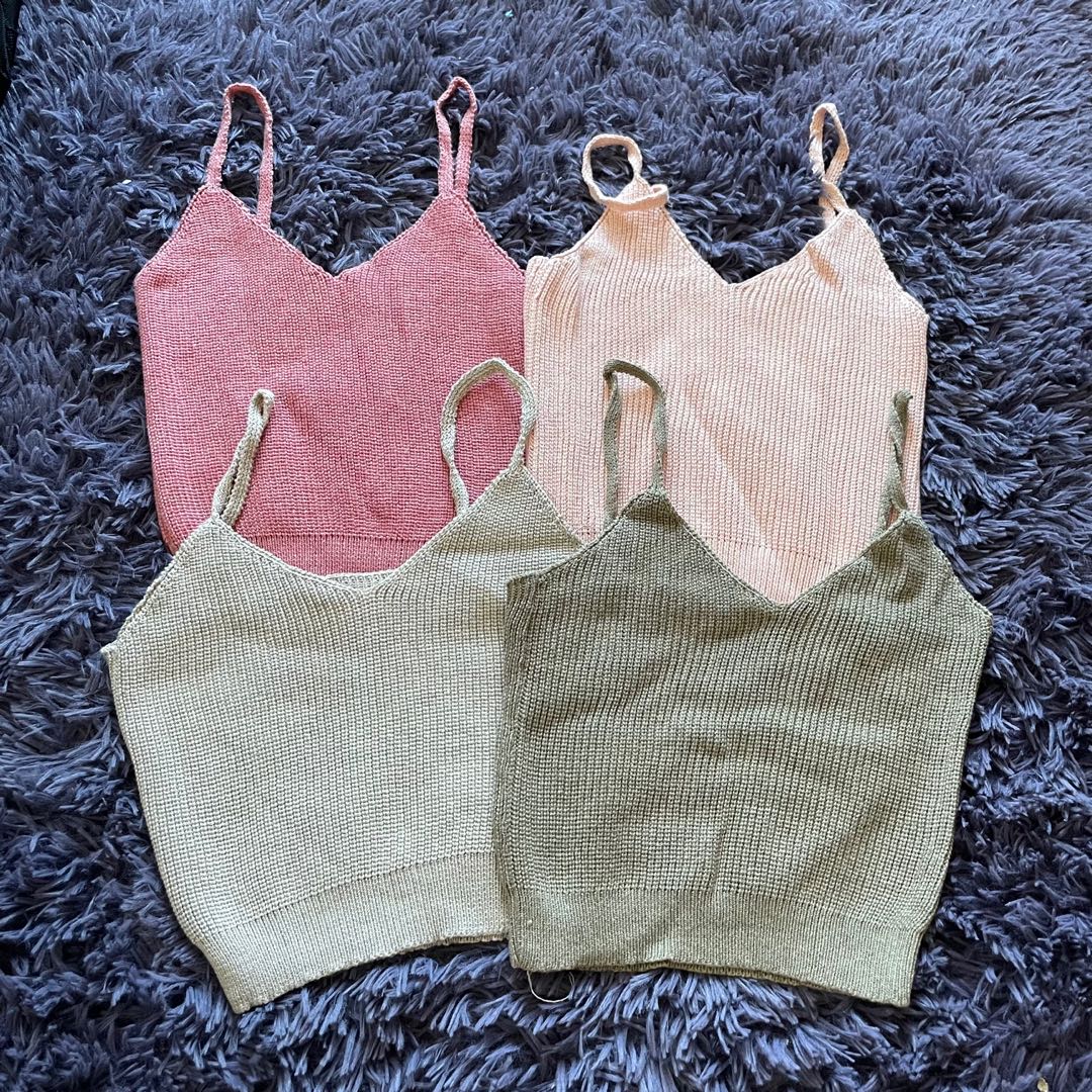 STRING KNITTED TOPS, Women's Fashion, Tops, Sleeveless on Carousell