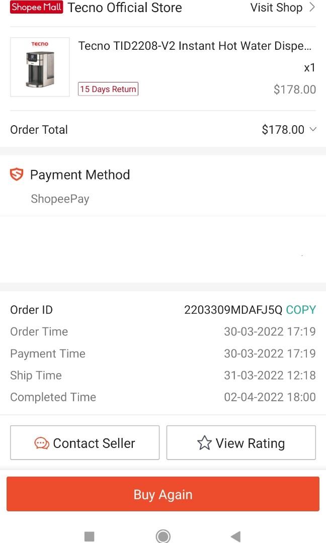 Tecno water dispenser, TV & Home Appliances, Kitchen Appliances, Water ...