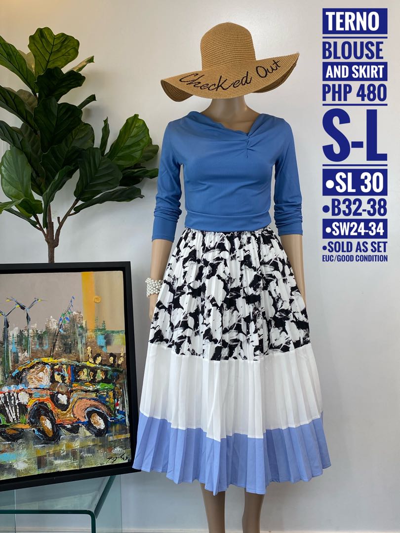 TERNO KOREAN PALDA & BLOUSE, Women's Fashion, Dresses & Sets, Sets or ...