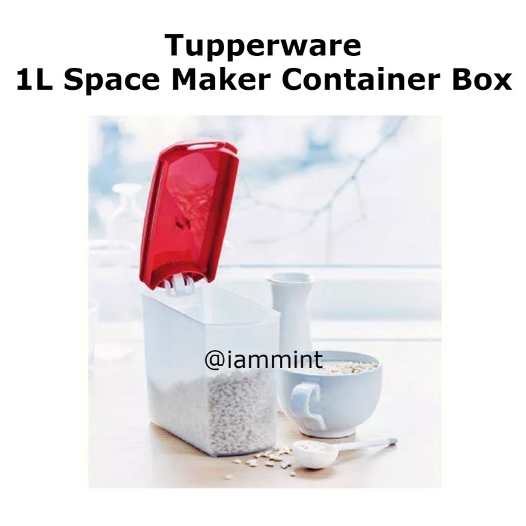 Tupperware 1L Space Maker Rectangular Flip Top Cap Container Box ...