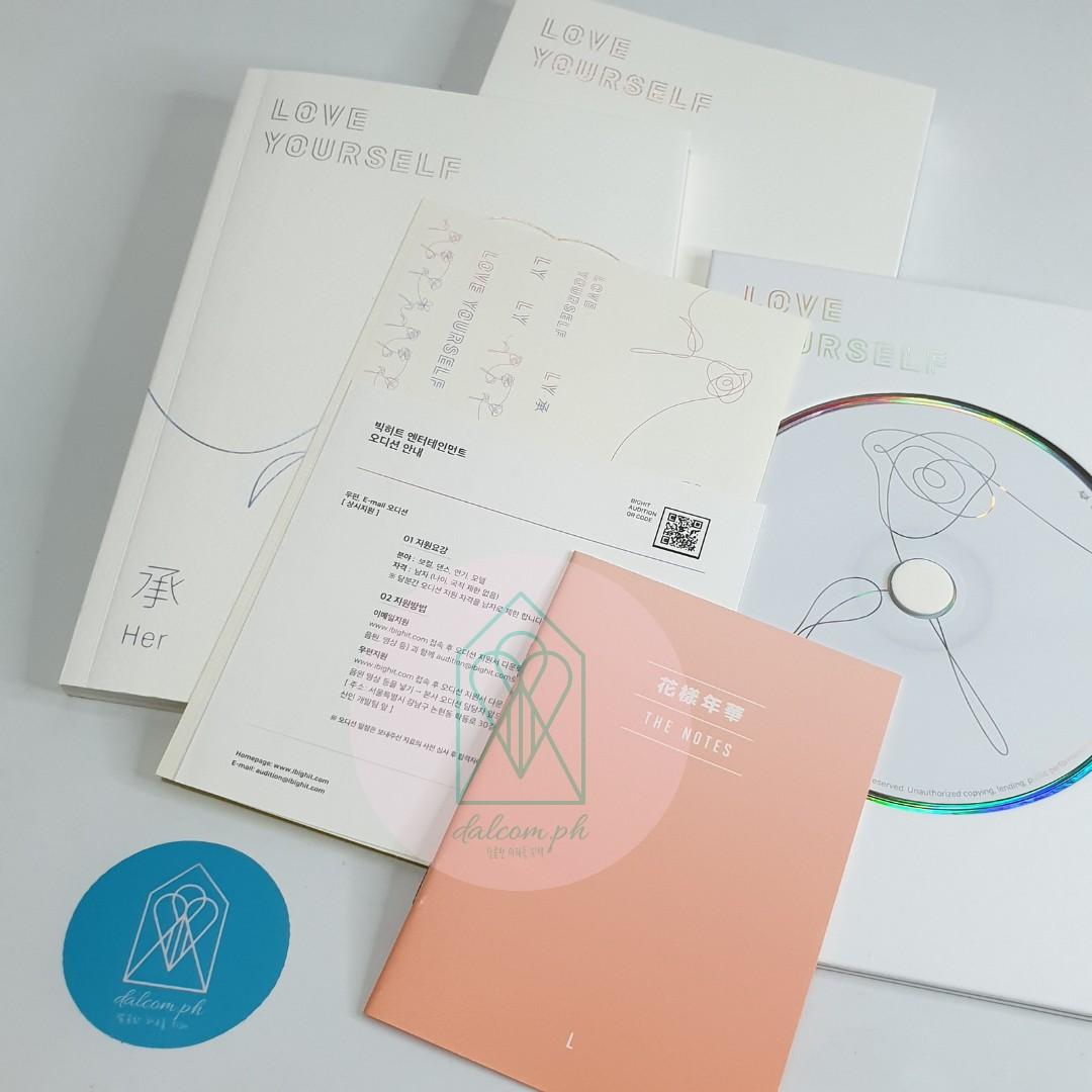 UNSEALED BTS LOVE YOURSELF HER MINI ALBUM SET, Hobbies & Toys ...