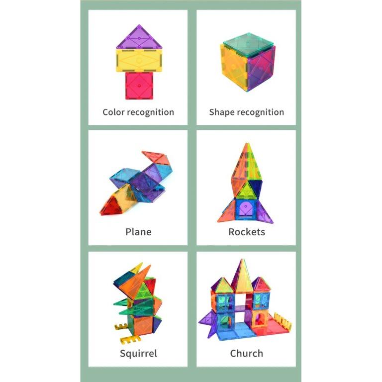 Window Magnetic Building Blocks Extra Powerful Strong Magnet Tiles Toy ...