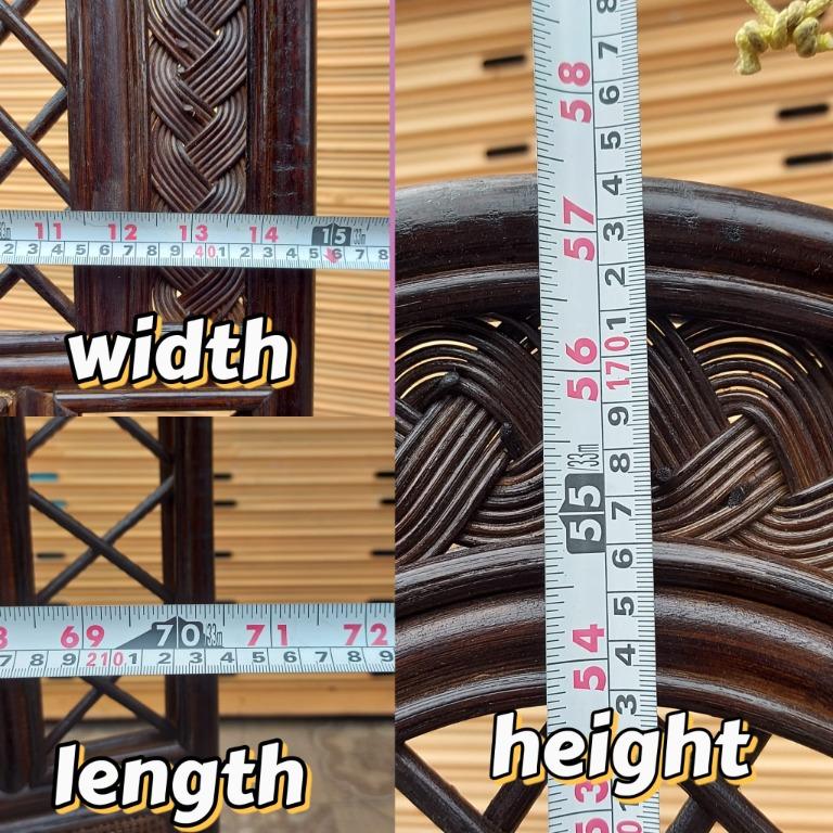 5 panel rattan screen room divider partition rustic farmhouse ...