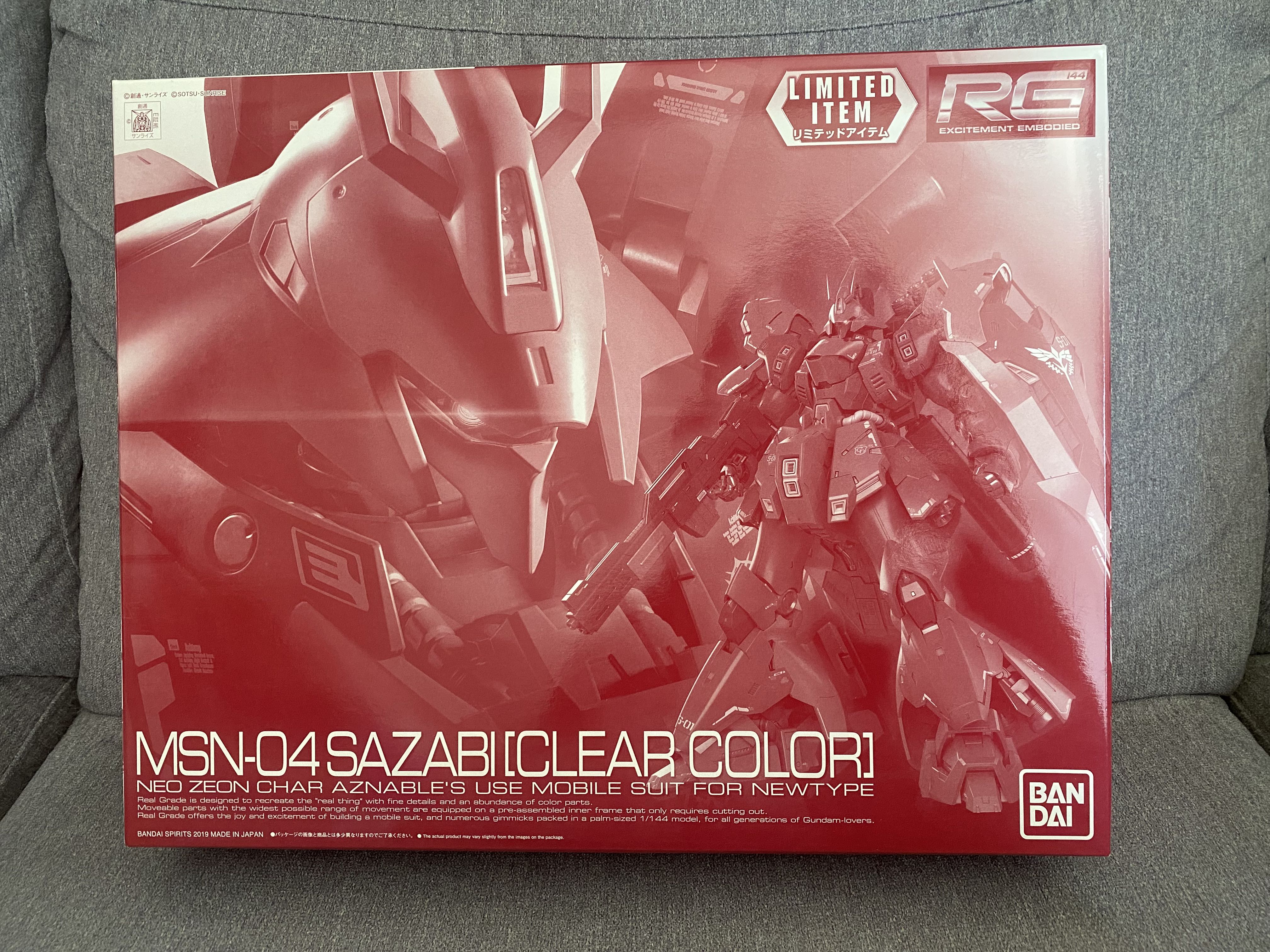 全新 Bandai RG 1/144 Sazabi clear color Limited item 模型1盒, 興趣及遊戲, 手作＆自家設計 ...