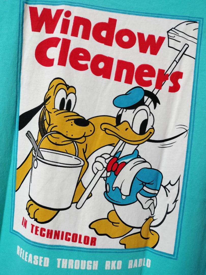 A.D. Khal Goofy & Donald Duck Window Cleaners Blue Green Tshirt, Women ...