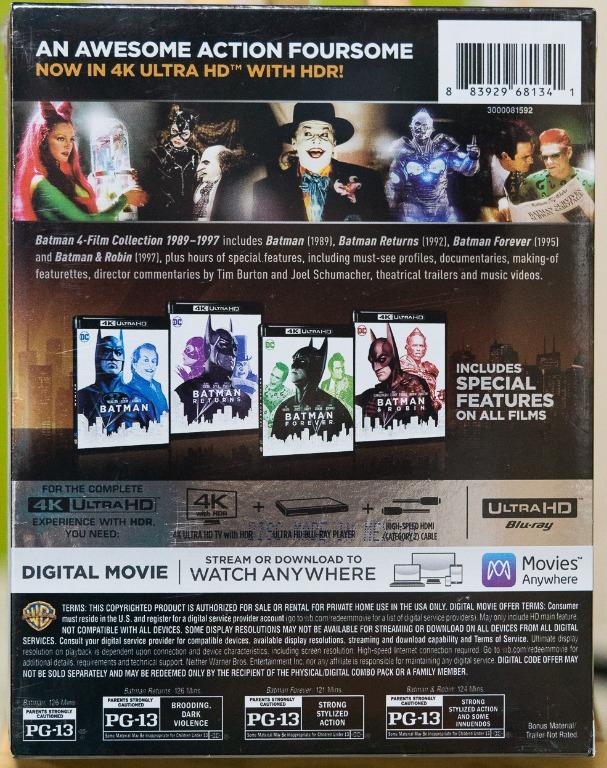 Batman 4-Film Collection 4K Blu-ray, Hobbies & Toys, Music & Media, CDs ...