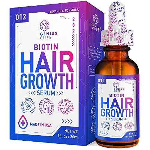 Genius Cure Hair Growth Serum With Biotin, Stronger, Thicker Hair 30mL ...