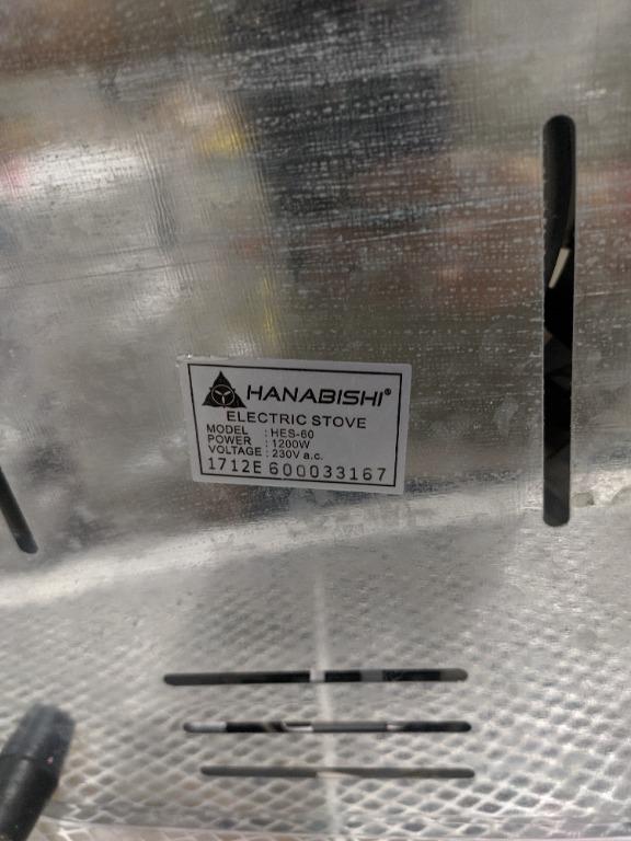 HANABISHI Electric Stove HES60 Cookware, TV & Home Appliances, Kitchen ...