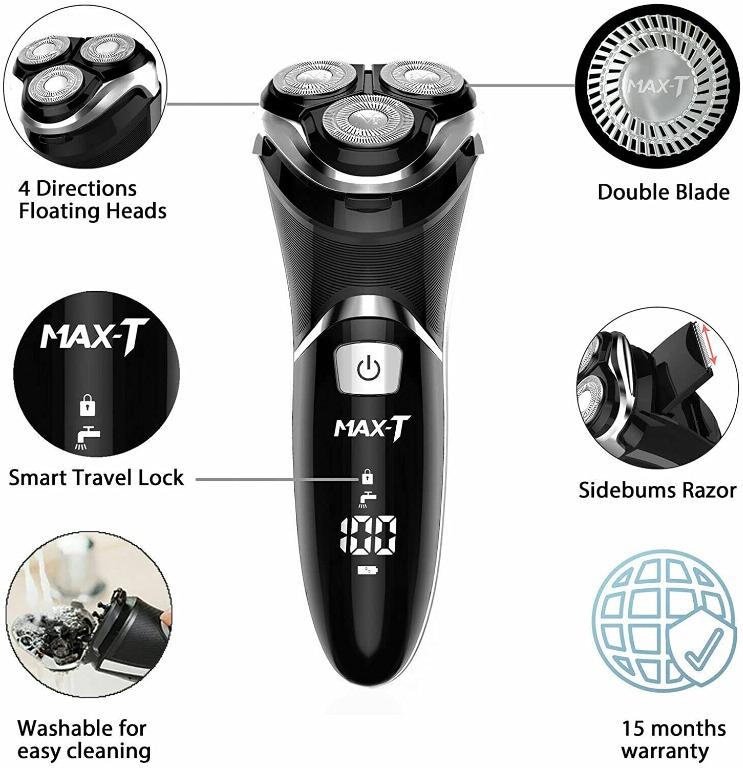 MAX-T Upgraded 3D ProSkin Wet & Dry Men's Electric Shaver, Rechargeable ...