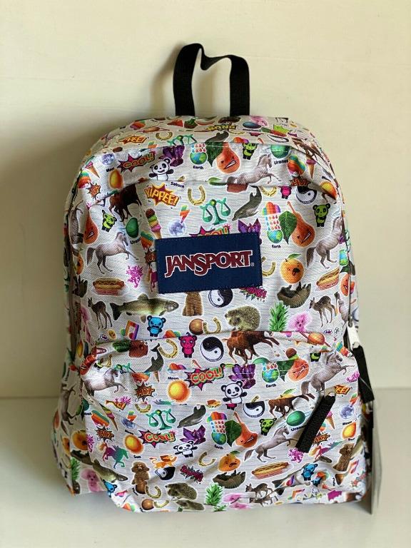 NEW! JANSPORT SUPERBREAK MULTI STICKERS PRINTED SCHOOL TRAVEL BACKPACK ...
