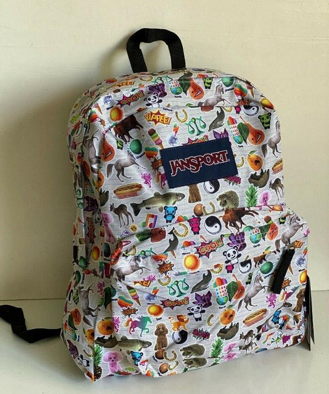 NEW! JANSPORT SUPERBREAK MULTI STICKERS PRINTED SCHOOL TRAVEL BACKPACK ...