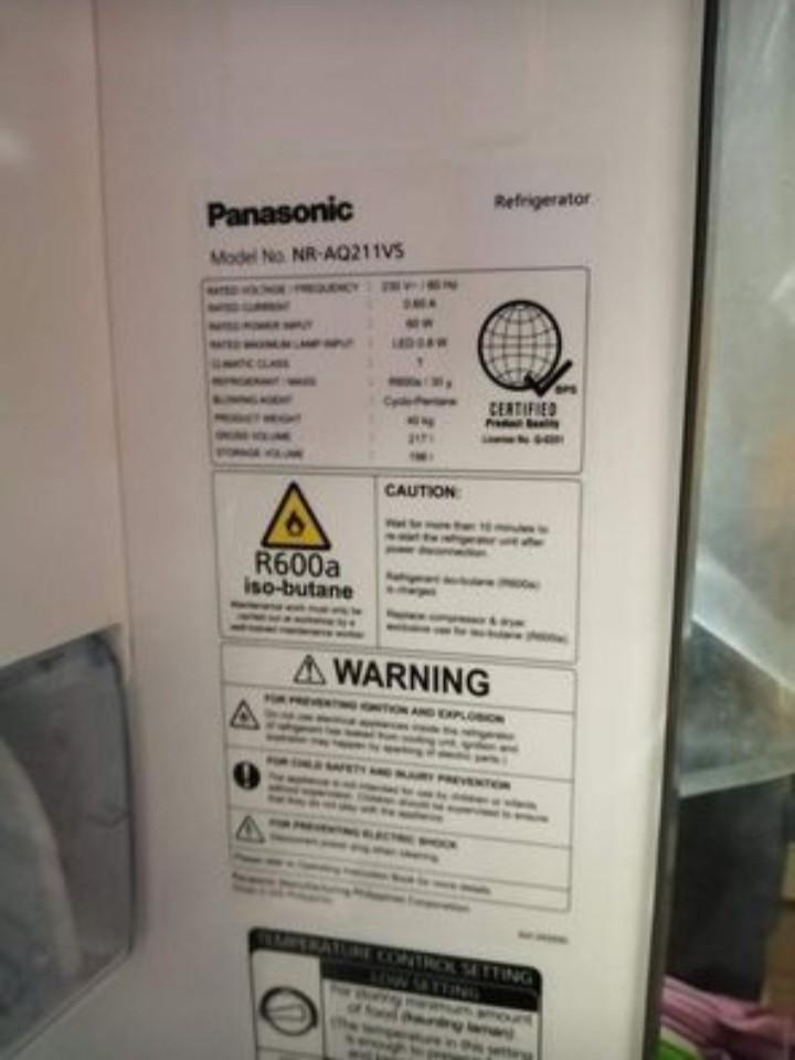 PANASONIC INVERTER 7.5 CUBIC FT, TV & Home Appliances, Kitchen ...