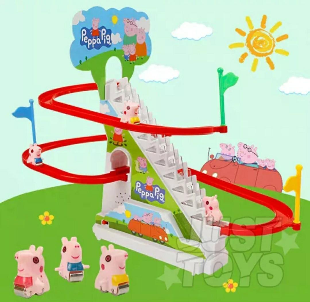 Peppa Pig Toy Climbing stairs slide electric track set, Hobbies & Toys ...