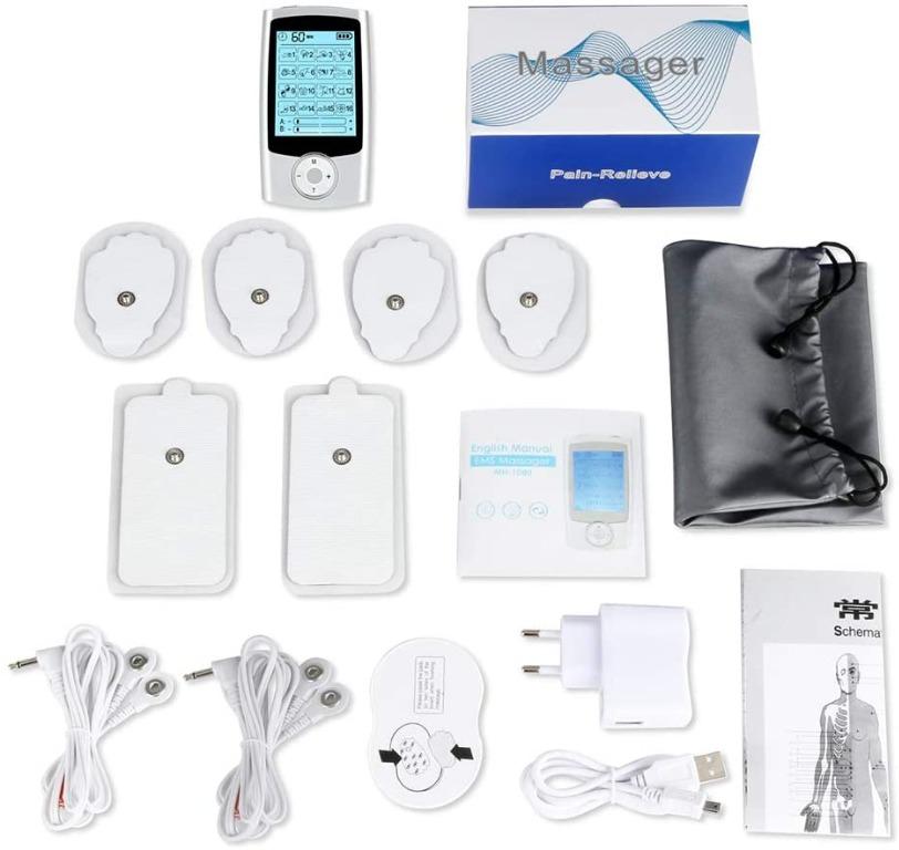 Portable EMS Massage Electrostimulator, 16 Modes 2 Channels 6 Pads ...
