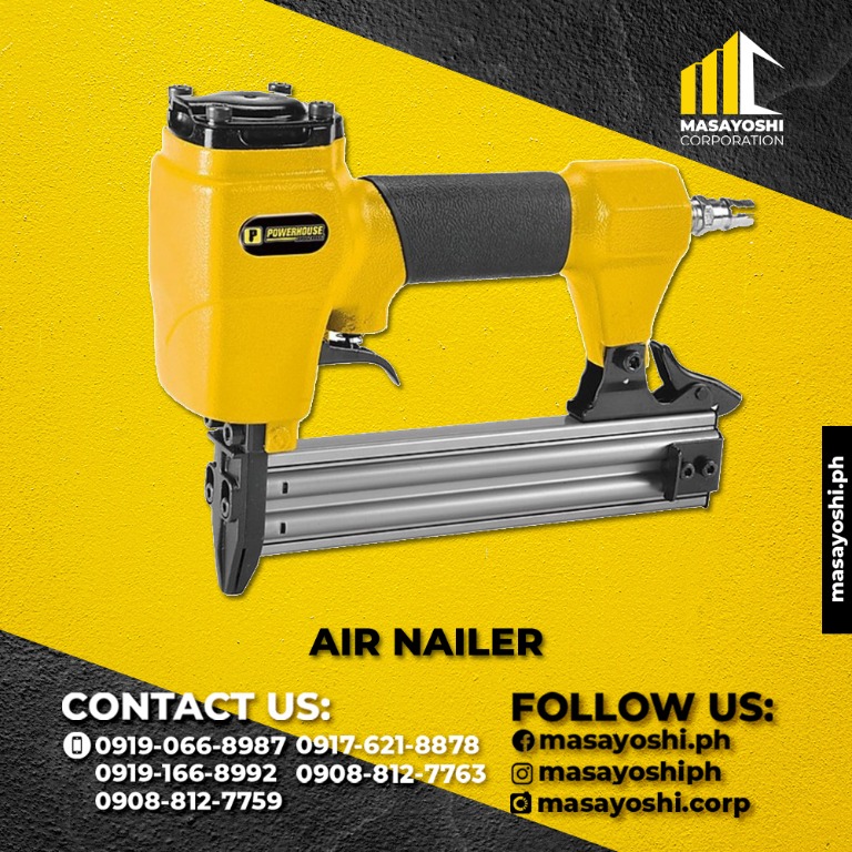 PowerHouse T-Type Air Nailer Gun w/ Anti Struck | Air Nailer ...