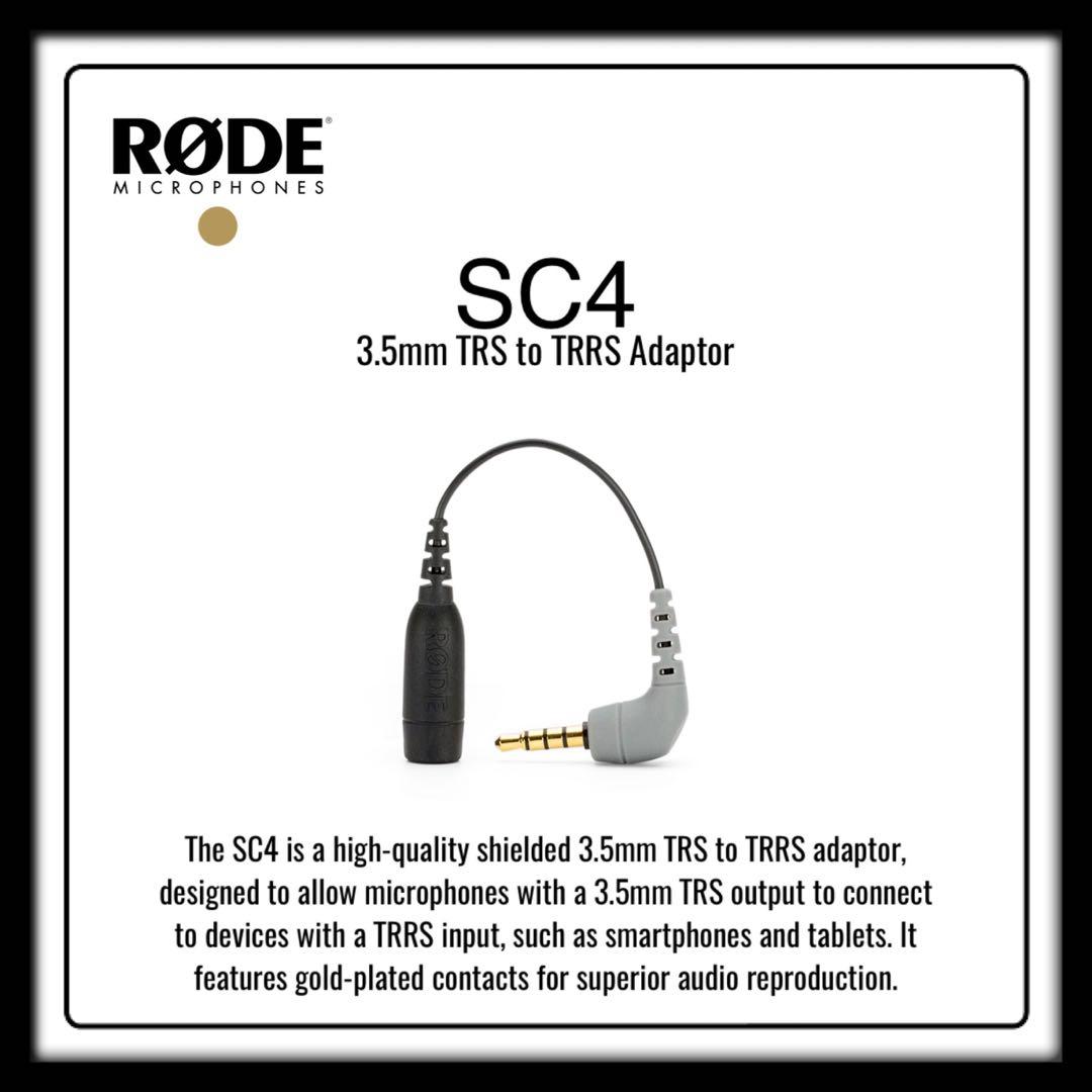 RODE SC4 3.5mm TRS to TRRS Adaptor, Audio, Microphones on Carousell